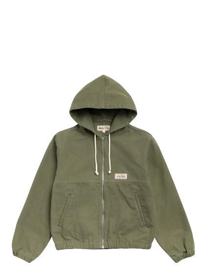 StÜssy Canvas Hooded Zip Jacket - Olive