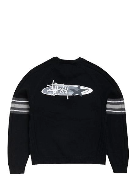 StÜssy Stripe Raglan Crew - Black