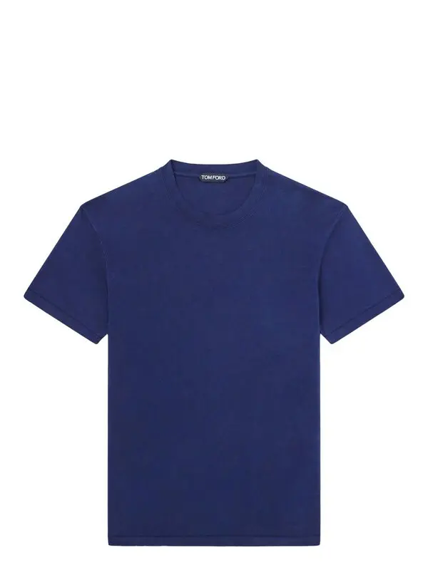 TOM FORD Lyocell And Cotton-blend T-shirt - Blue
