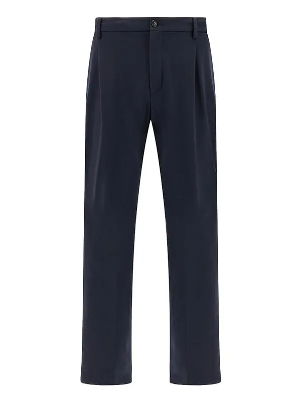 Paul & Shark Dynamic Chino Trousers With Pleats - Dama Blue