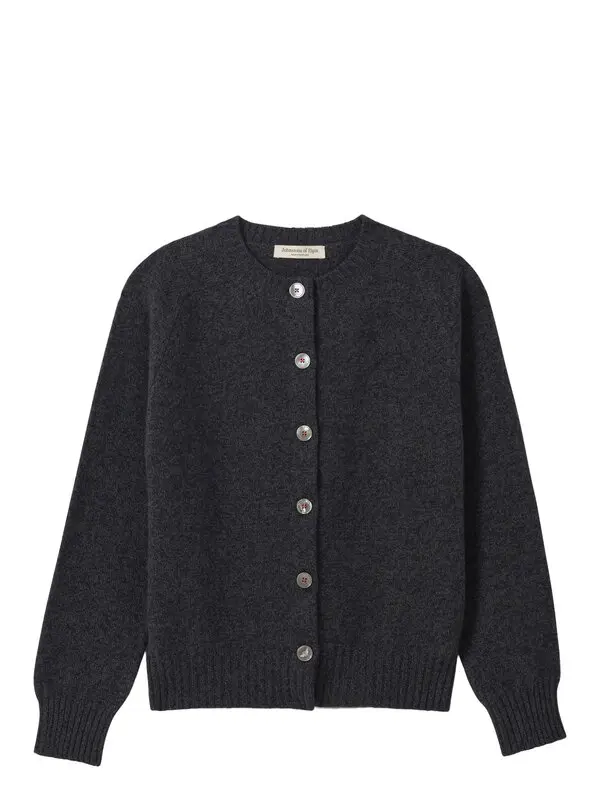 Johnstons Of Elgin Blyth Lambswool Cardigan - Grey