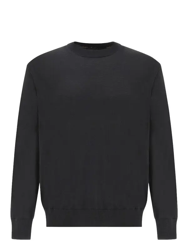 Paul & Shark 140's Superfine Merino Wool Crewneck Sweater - Black