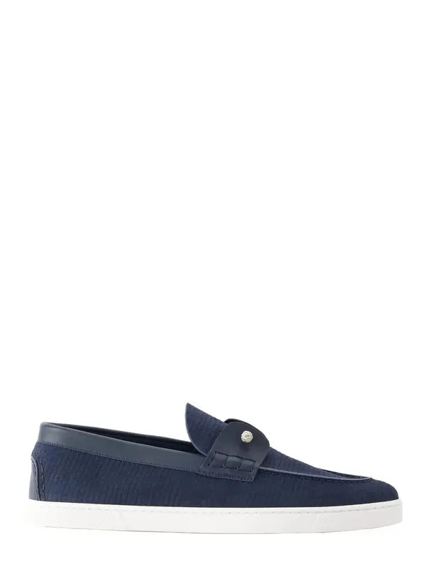 CHRISTIAN LOUBOUTIN Chambeliboat Woven Loafers - Blue