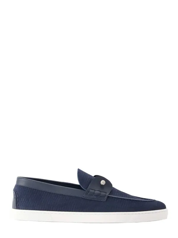 CHRISTIAN LOUBOUTIN Chambeliboat Woven Loafers - Navy