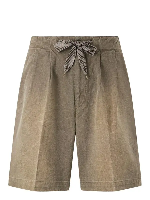 Kapital Easy" Straight-leg Cotton-canvas Shorts - Green