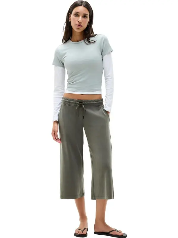 Athleta Seasoft Wide Crop Pant - Jungle