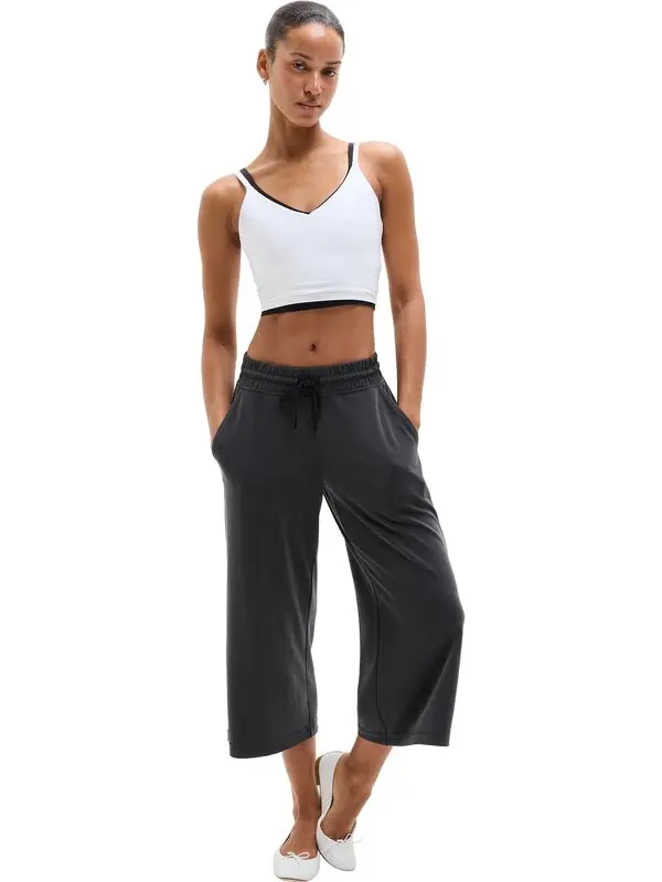 Athleta Seasoft Wide Crop Pant - Black