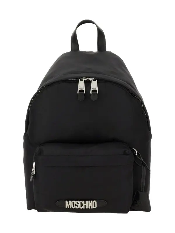 Moschino Plaque Backpack - Black