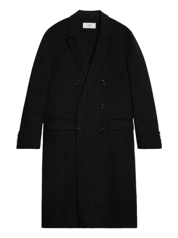 Celine Coat In Double-face Cashmere - Black