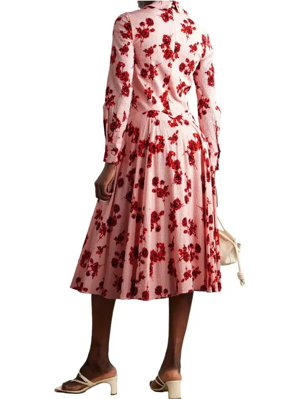 EMILIA WICKSTEAD Rose Print Cotton Dress - Pink