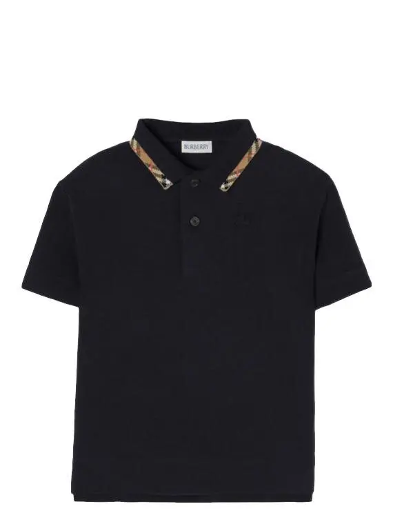 Burberry Cotton Pique Polo Shirt - Navy