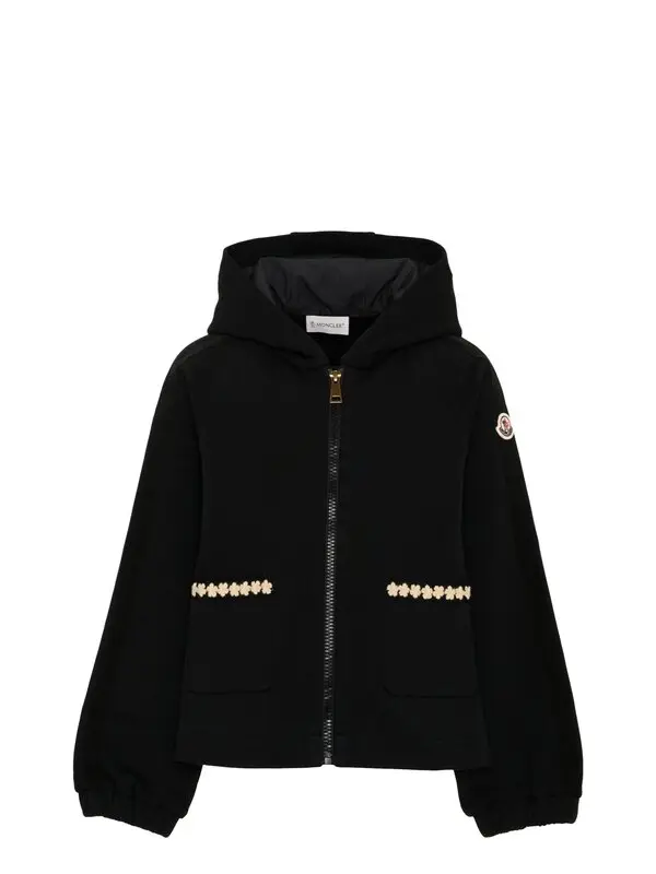 Moncler Cotton Blend Zip-up Hoodie - Black