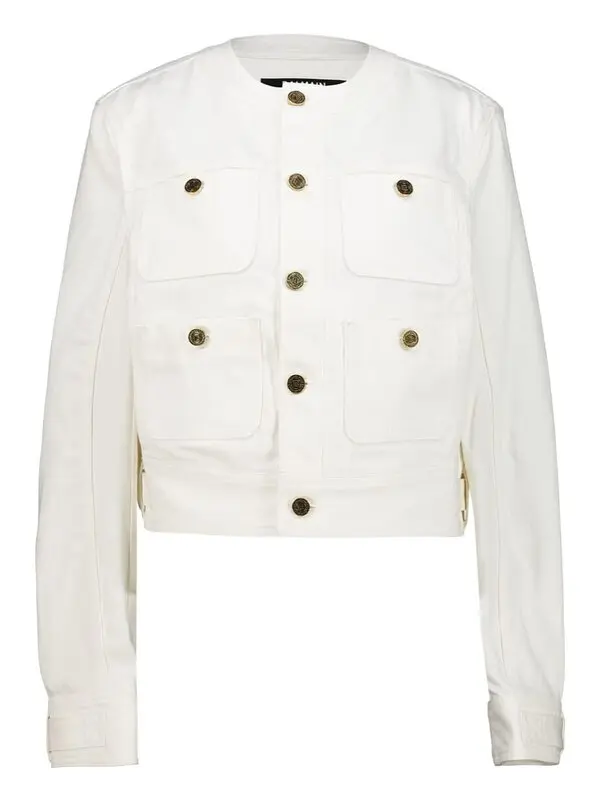Balmain Round Collar Button-up Denim Jacket - No