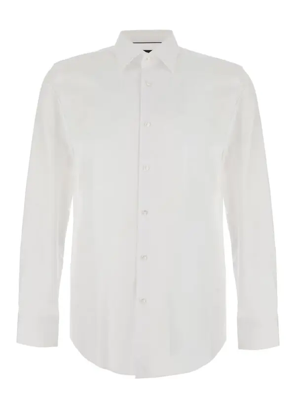 Hugo Boss Regular Fit Pointed Collar Shirt - White