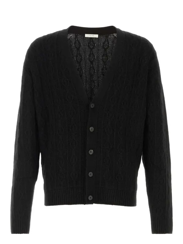 THE ROW Long-sleeved Knitted Cardigan - Black