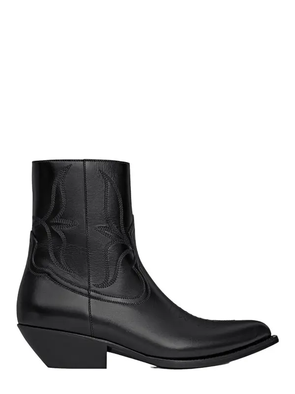 Celine Boot Leon In Shiny Calfskin - Black