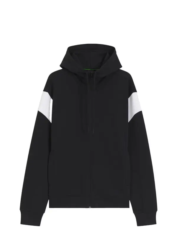 Hugo Boss Regular-fit Zip-up Sweatshirt In Spacer Pique - Dark Blue