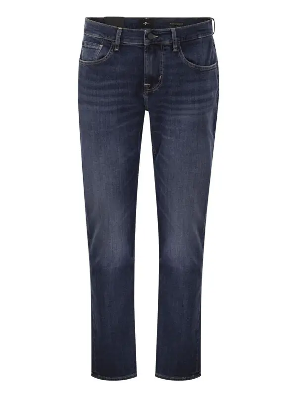 7 For All Mankind Slimmy Tapered Luxe Performance Stretch Denim Jeans - Black
