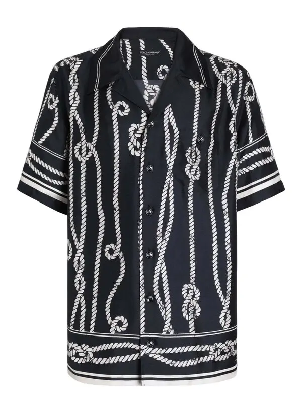 Dolce & Gabbana Dolce Gabbana Marina-printed Twill Hawaii Shirt - Black