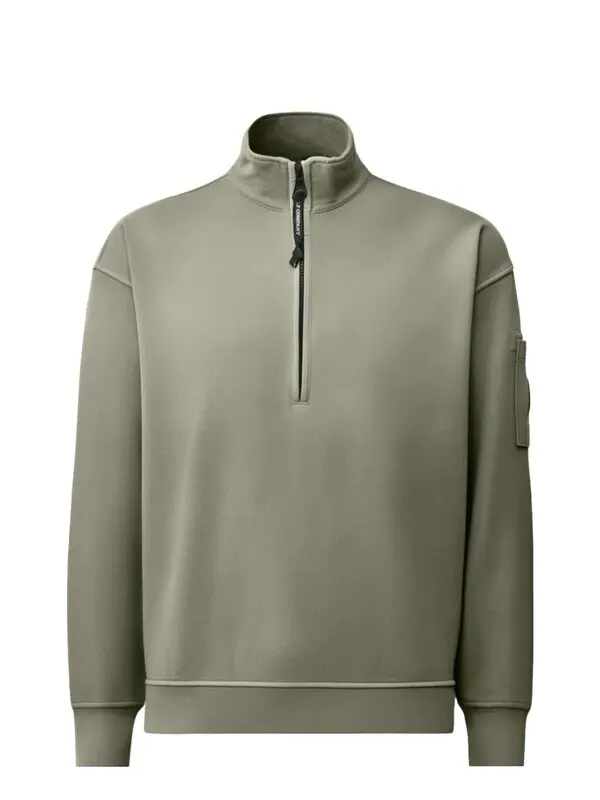 C.P. COMPANY Lens-detail Quarter-zip Sweatshirt - Castor Grey