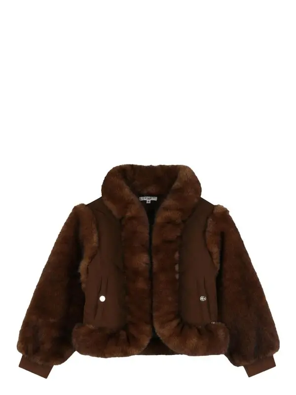 Chloé Faux-fur Trim Quilted Jacket - Brown