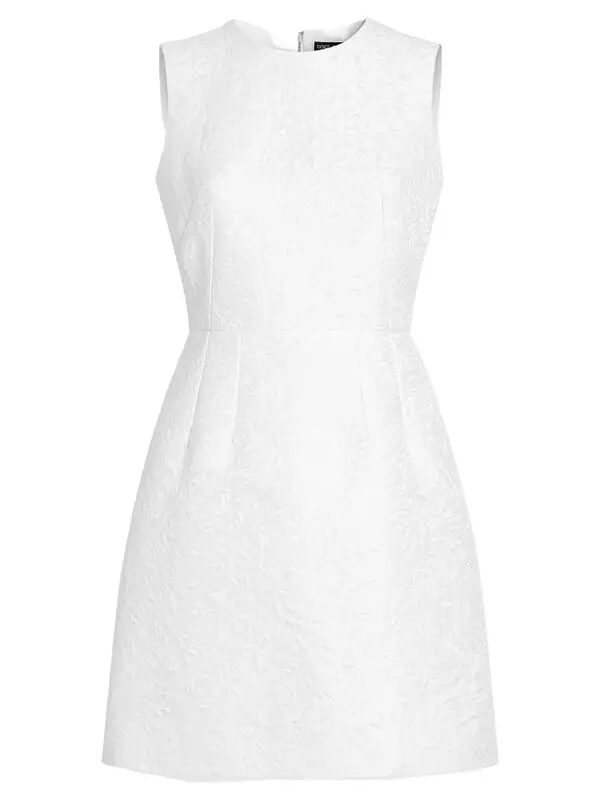 Dolce & Gabbana Dolce Gabbana Floral Jacquard Mini Dress - White
