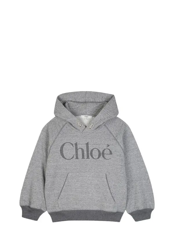 Chloé Logo-print Raglan-sleeve Hoodie - Gray