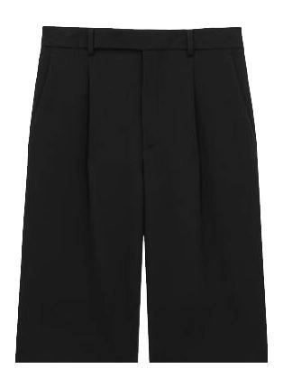 Saint Laurent Grained Wool Bermuda Shorts - Black