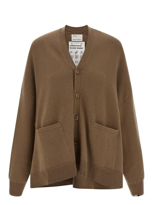 Extreme Cashmere Long-sleeve V-neck Cardigan - Brown