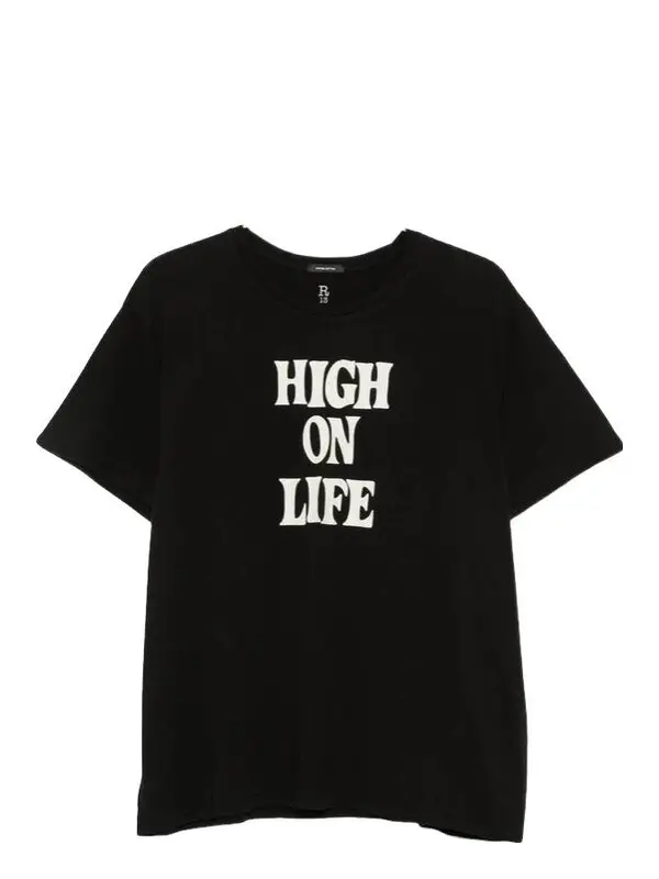R13 Slogan-print T-shirt - Black