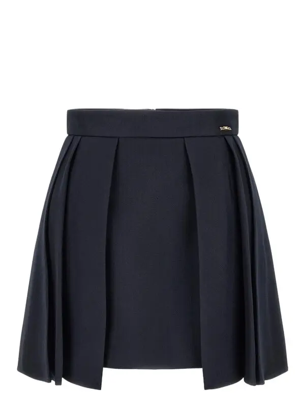 Elisabetta Franchi Cool Wool Miniskirt - Blue