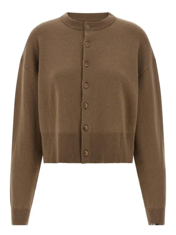 Extreme Cashmere Chou Cropped Cardigan - Brown