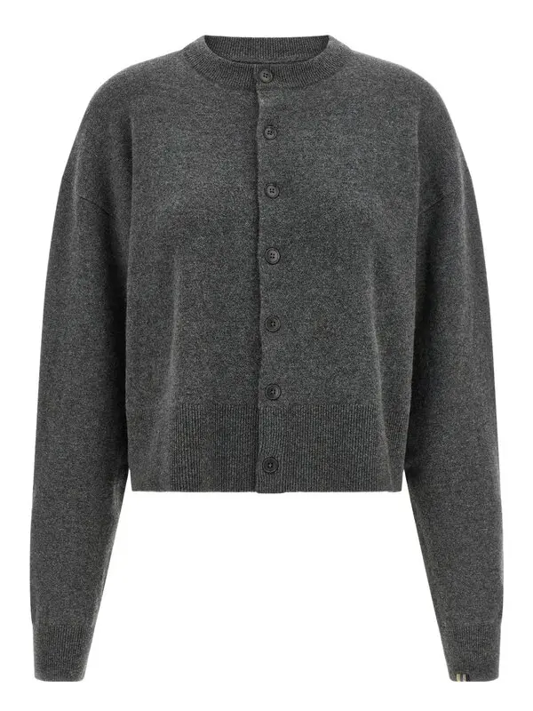 Extreme Cashmere Chou Cropped Cardigan - Gray