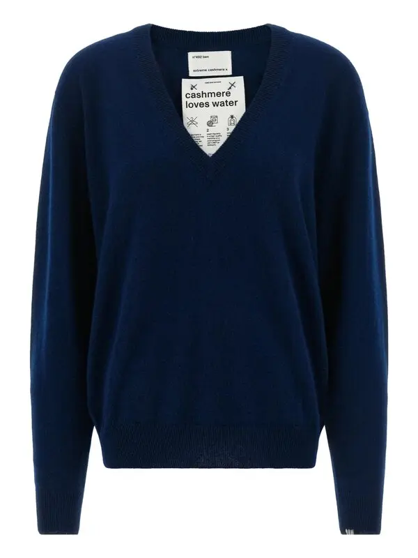 Extreme Cashmere Ben V-neck Knitted Sweater - Midnight