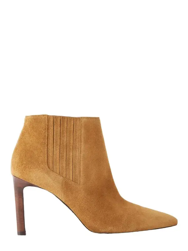 NILI LOTAN Pointed Toe High Heel Ankle Boots - Brown