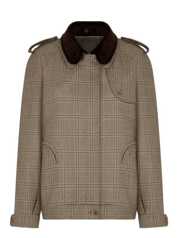 BLAZÉ MILANO Saona Chausie Check-pattern Jacket - Light Brown