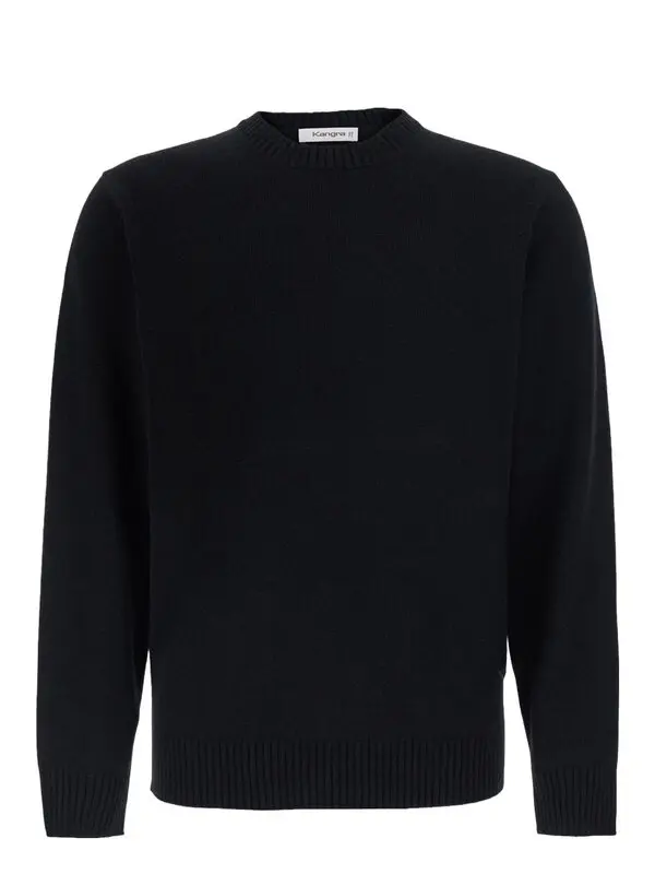 KANGRA Long-sleeve Crew-neck Sweater - Black