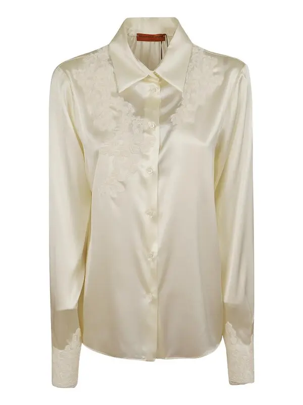 Ermanno Scervino Long Sleeve Embellished Shirt - Nude