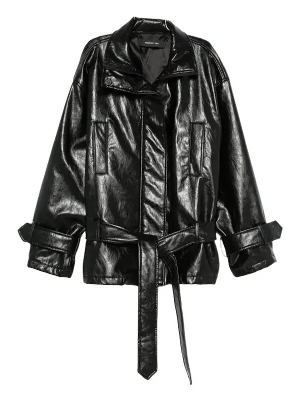Federica Tosi Belted Zip-up Jacket - Black