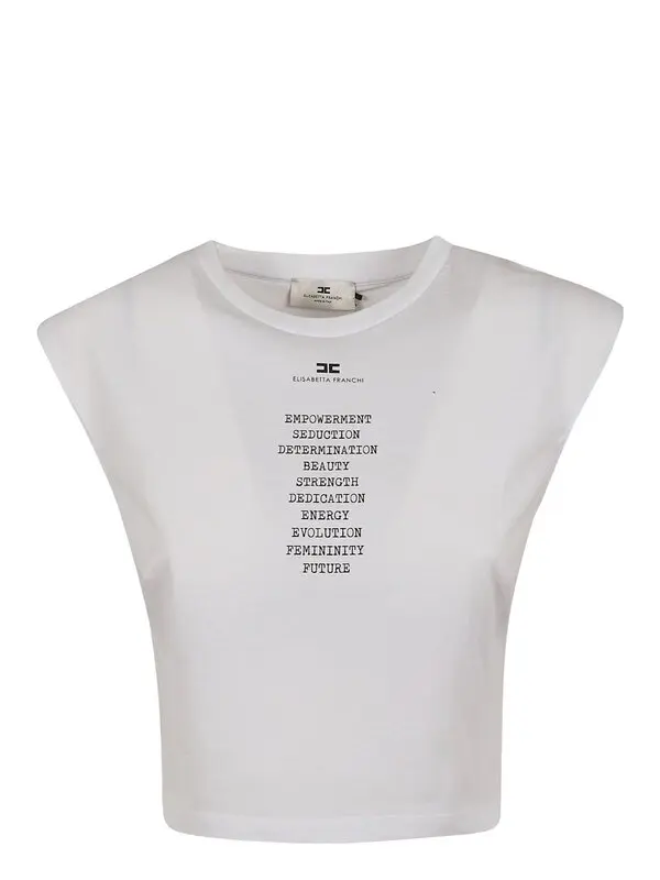 Elisabetta Franchi Lightweight Jersey T-shirt With Bra - White