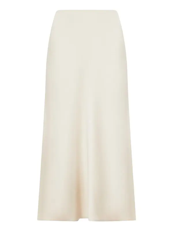 Brunello Cucinelli Pencil Draped Midi Skirt - White