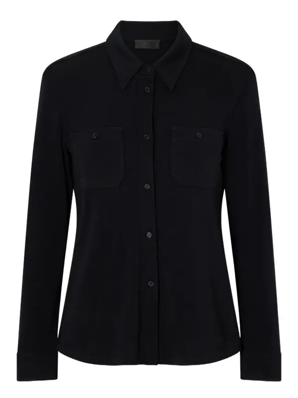 NILI LOTAN Slim Fit Long Sleeve Shirt - Black