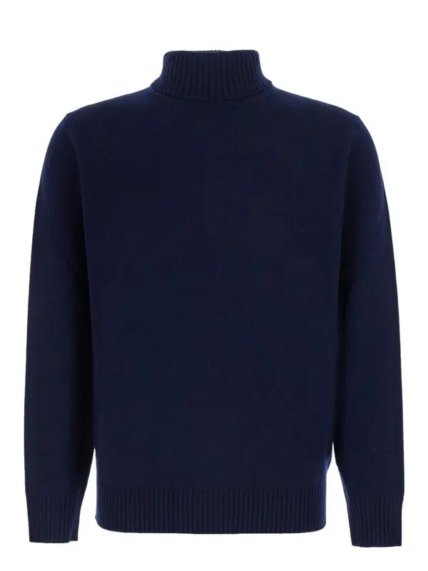 KANGRA High-neck Long-sleeve Top - Blue