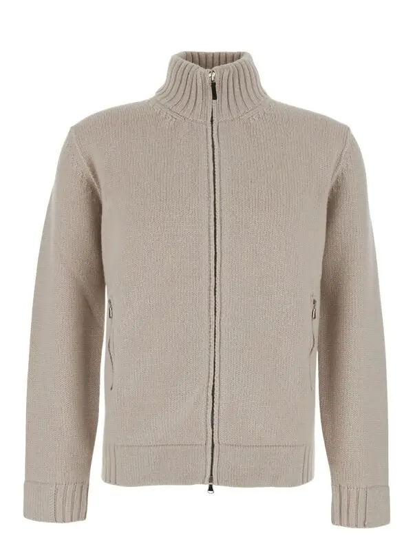 KANGRA High-neck Zip-up Cardigan - White