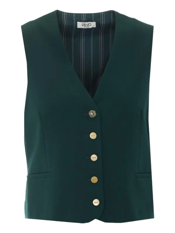 Liu Jo Buttoned V-neck Sleeveless Blazer - No