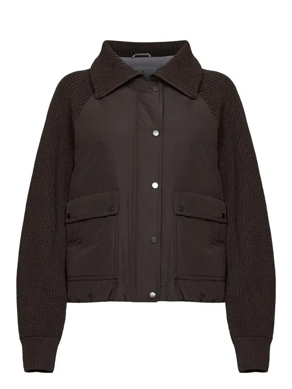 Brunello Cucinelli Zipper Knit Down Jacket - No