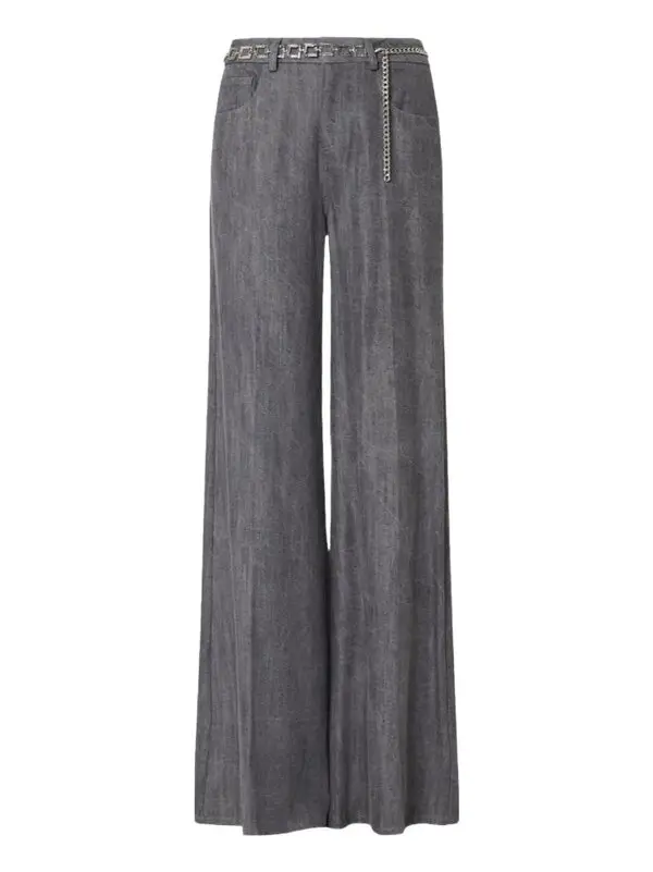 Liu Jo Chain Belt Wide-leg Jeans - Grey
