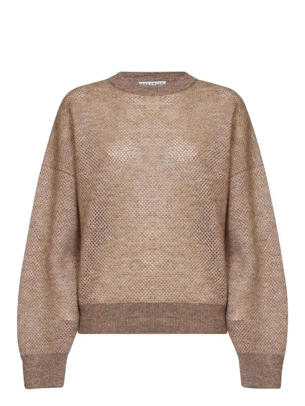 Brunello Cucinelli Long Sleeve Knit Top - Nude