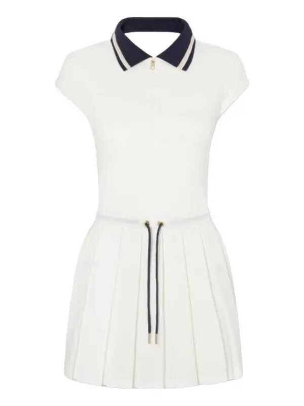 Varley Pleated Pointelle-jersey Dress - White