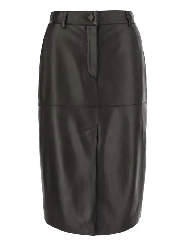 P.a.r.o.s.h Buttoned Pencil Skirt - Brown